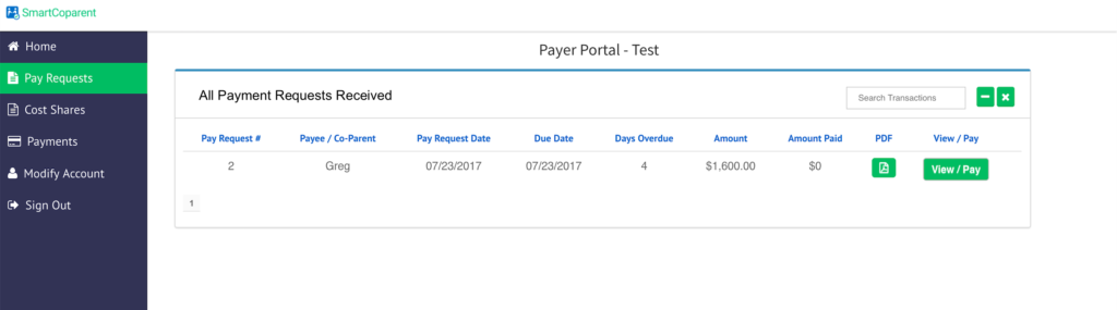 Co-Parent Payer Portal – SmartCoparent